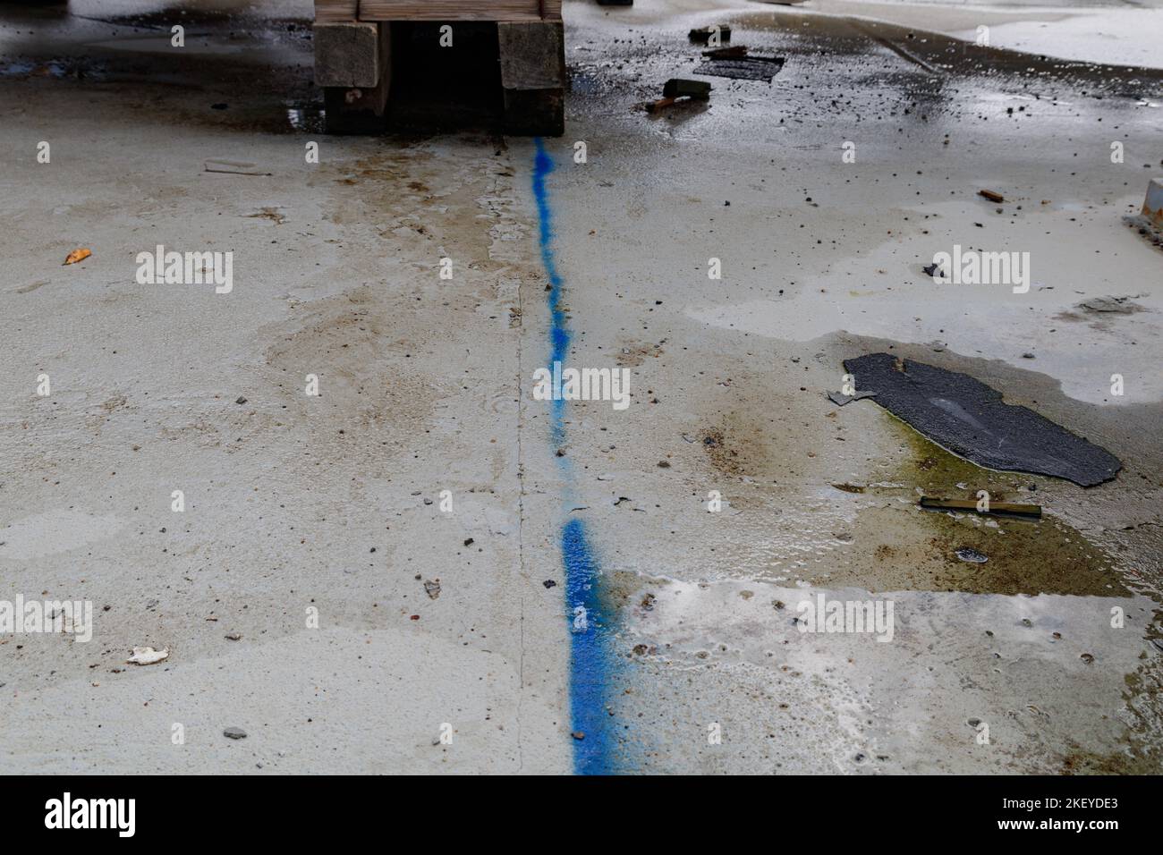 Cement floor at construction site. Abstract grungy gray floor interior ...
