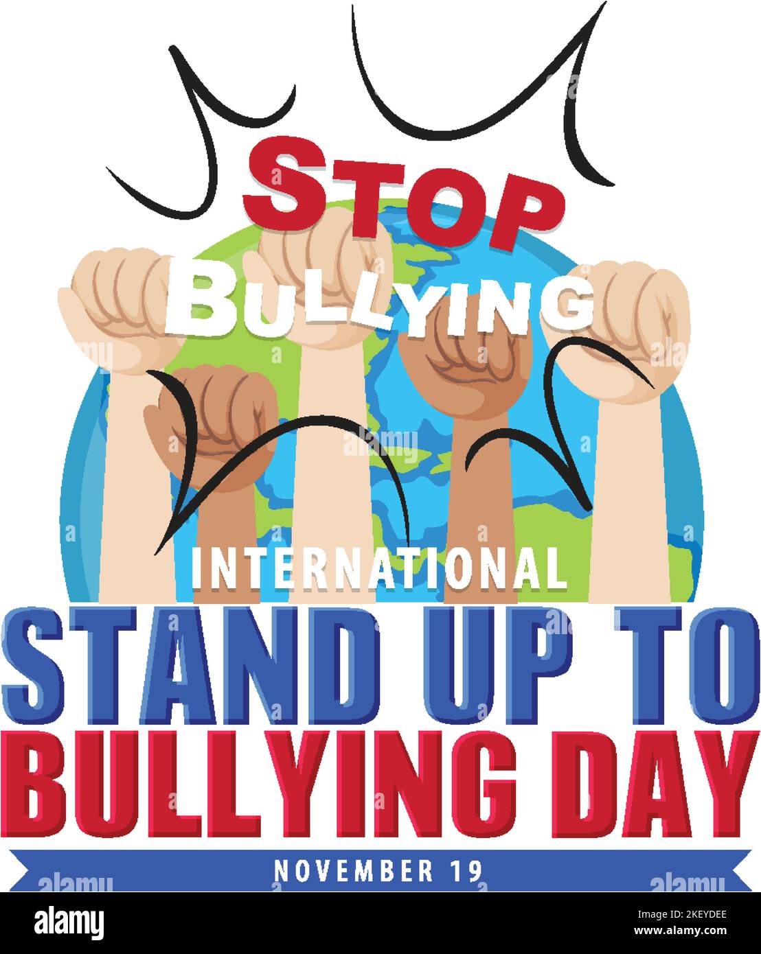International stand up to bullying day poster design illustration Stock ...