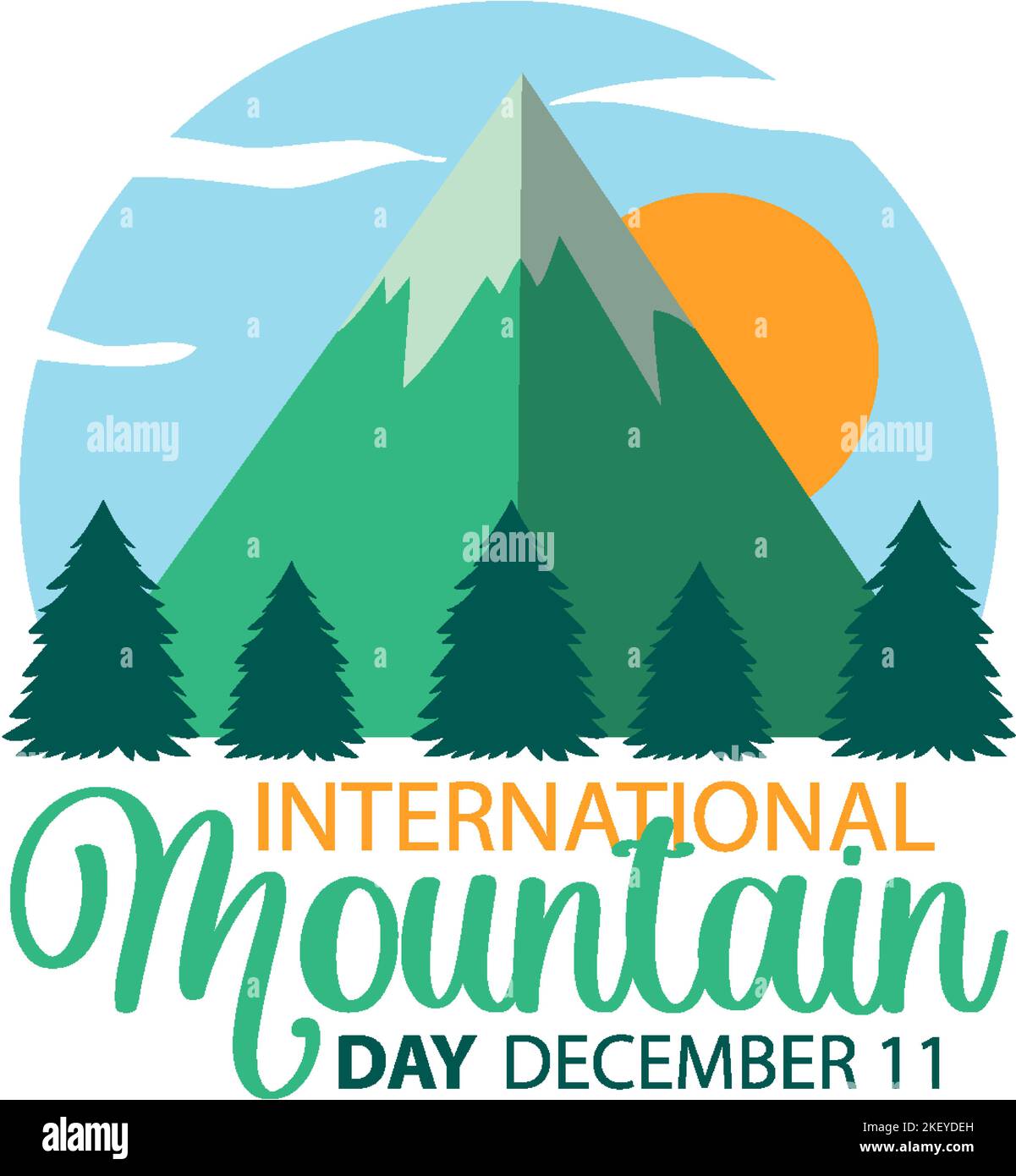 International mountain day text for poster design illustration Stock ...