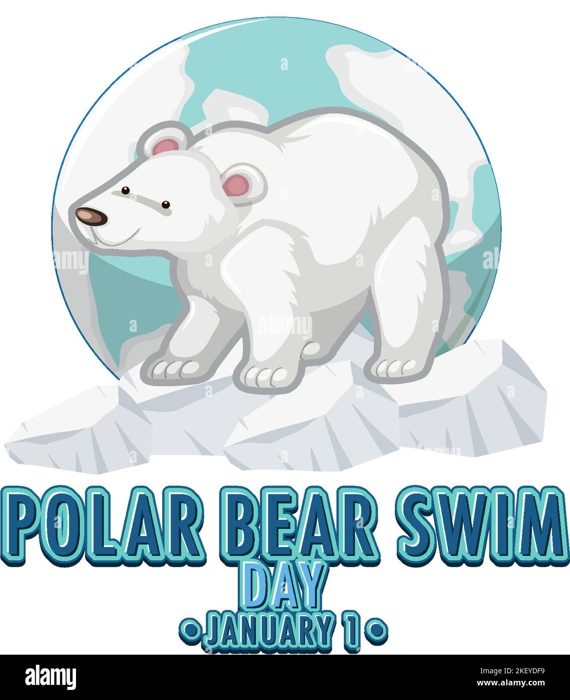 Polar Bear Plunge Day January icon illustration Stock Vector Image ...