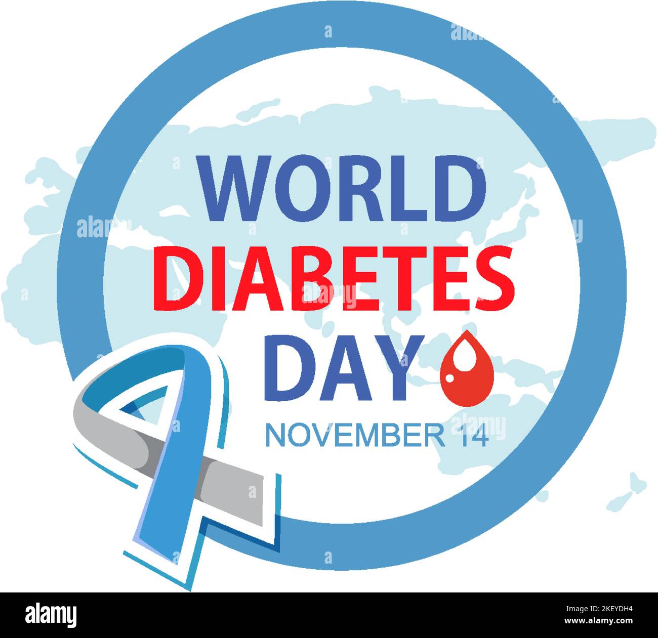 World Diabetes Day Font Logo Design illustration Stock Vector Image ...