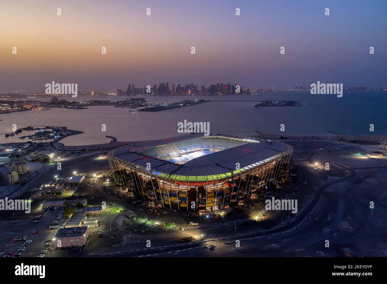 Undated photo of 974 stadium, in Qatar, where will be played some of ...