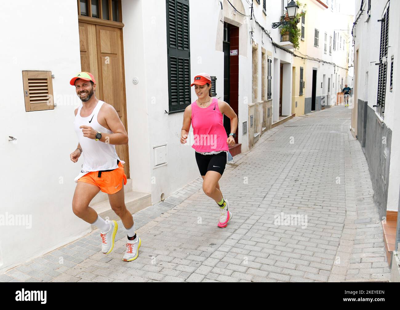 People running during the Ciutadella Half Marathon in Menorca, Spain ...