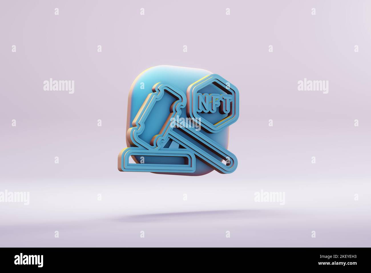 Beautiful illustrations abstract blue NFT Auction symbol icon on a ...