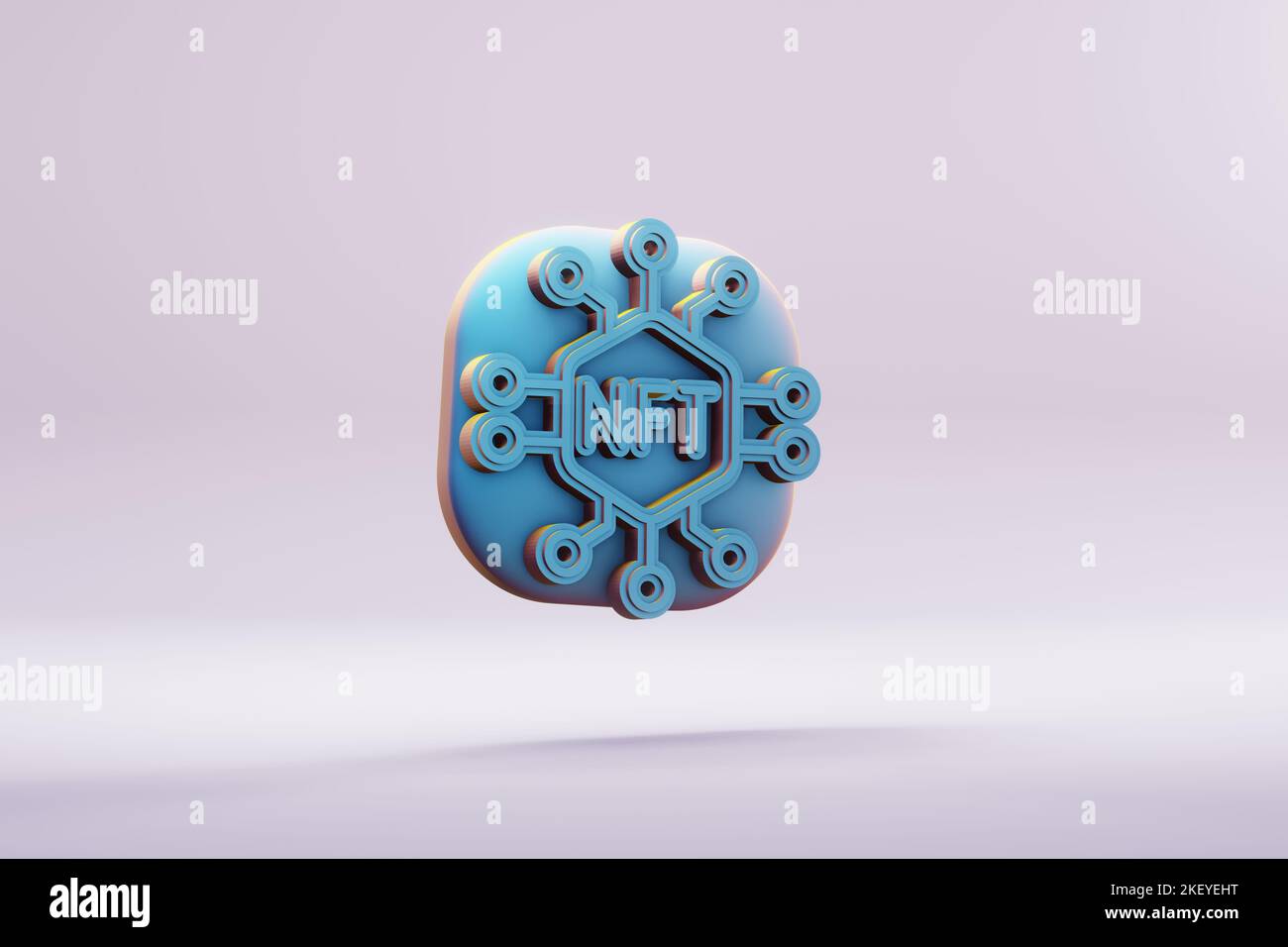Beautiful illustrations abstract blue NFT Tokens symbol icon on a ...