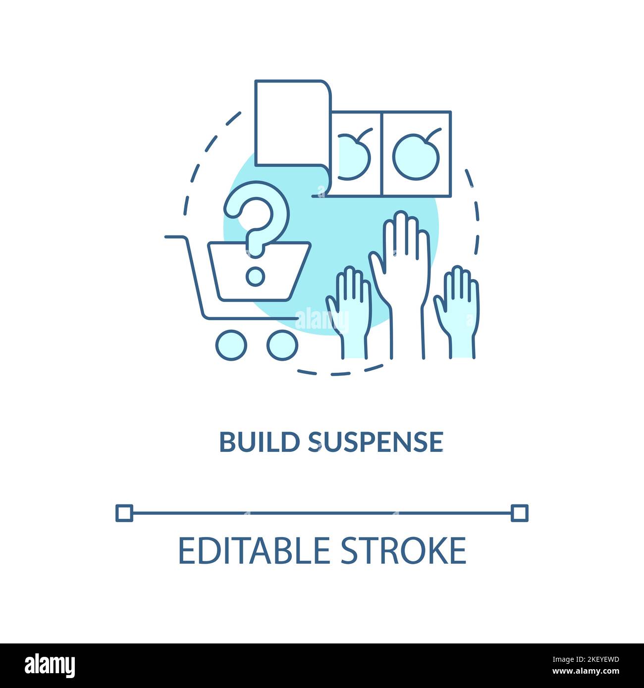 Build suspense turquoise concept icon Stock Vector Image & Art - Alamy