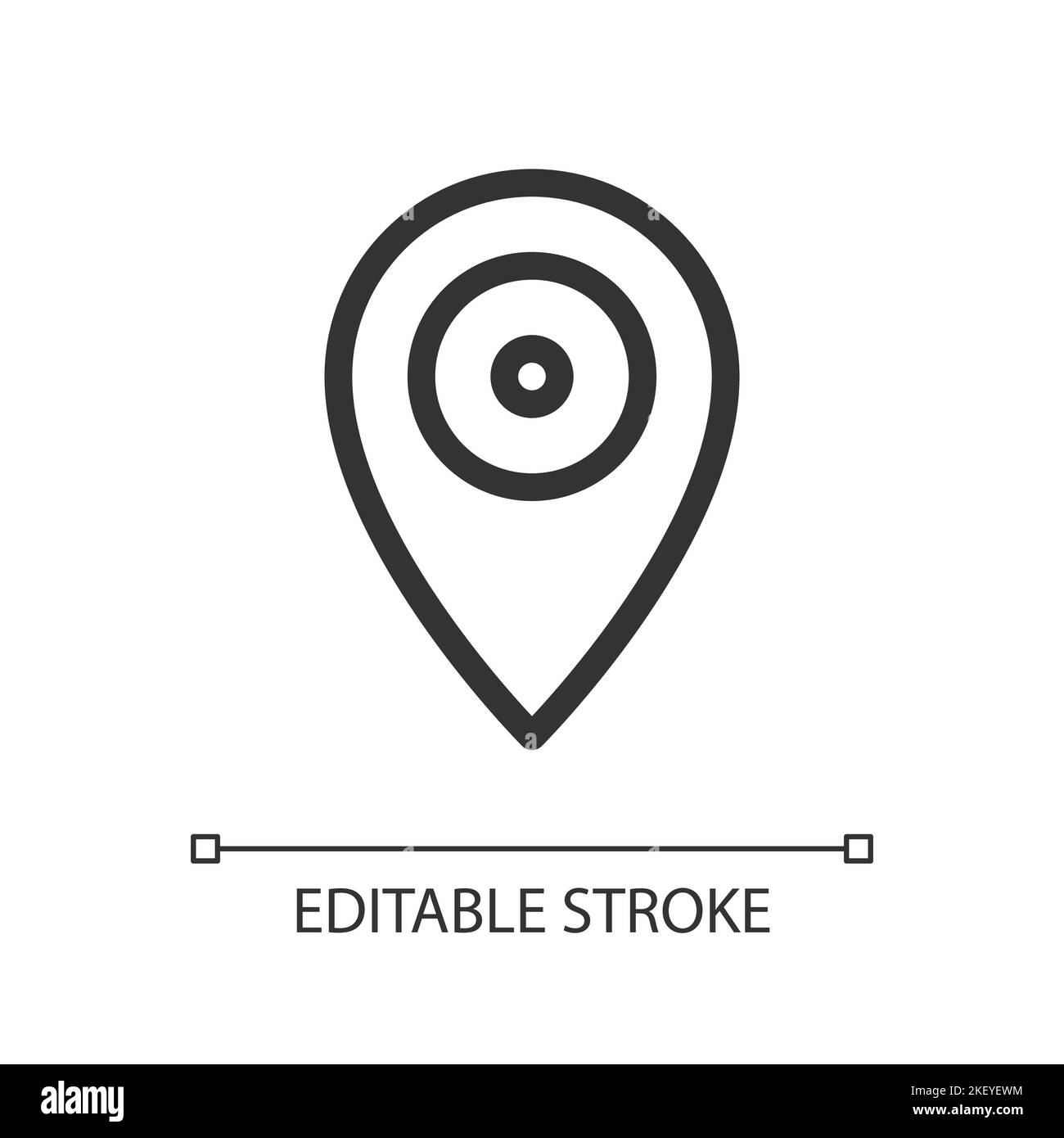 Location mark pixel perfect linear ui icon Stock Vector Image & Art - Alamy