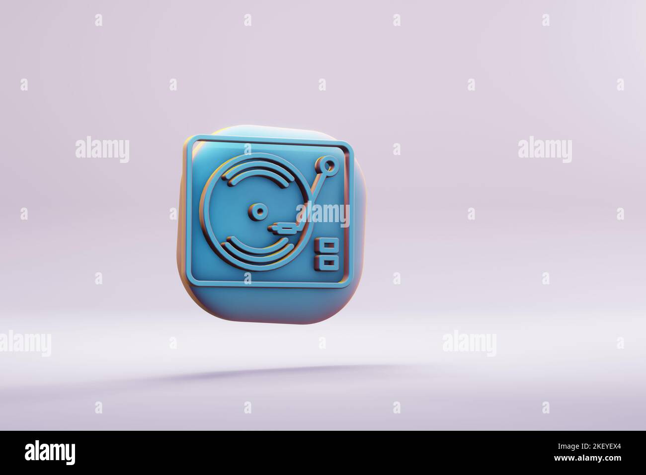 Beautiful illustration musical instrument blue Retro Record Player ...