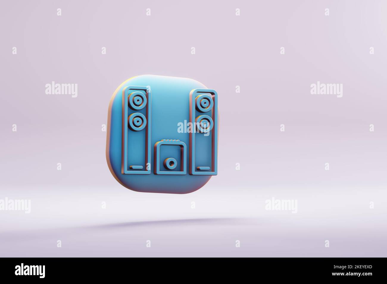 Beautiful illustration musical instrument blue Sound System with Big ...