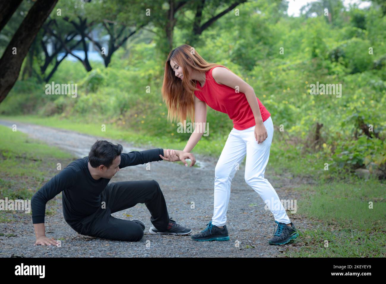 Woman helping man shoes hi-res stock photography and images - Alamy