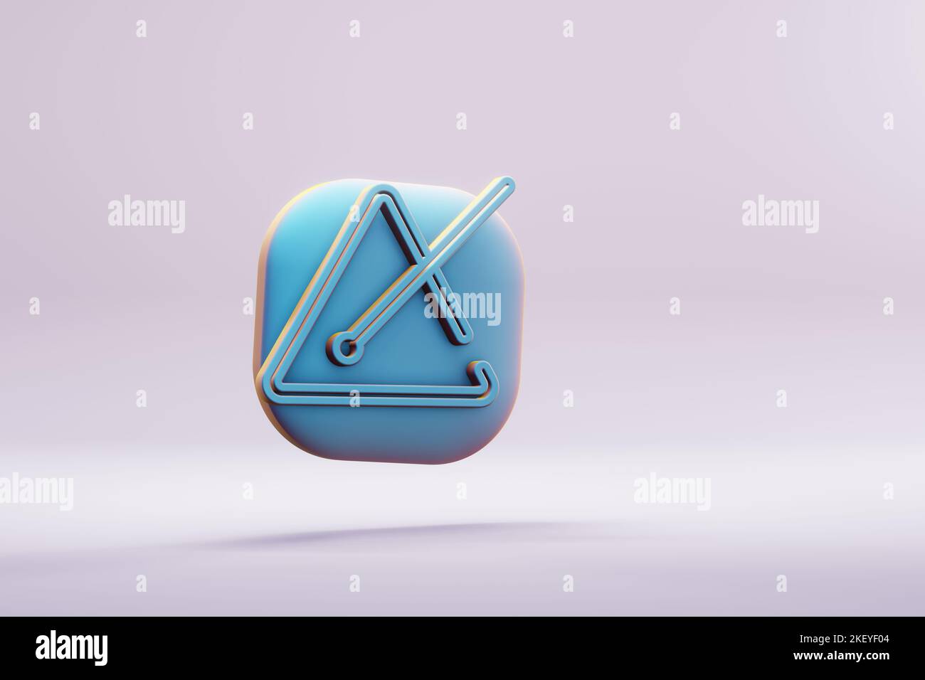 Beautiful illustration musical instrument blue Triangle symbol icons on ...