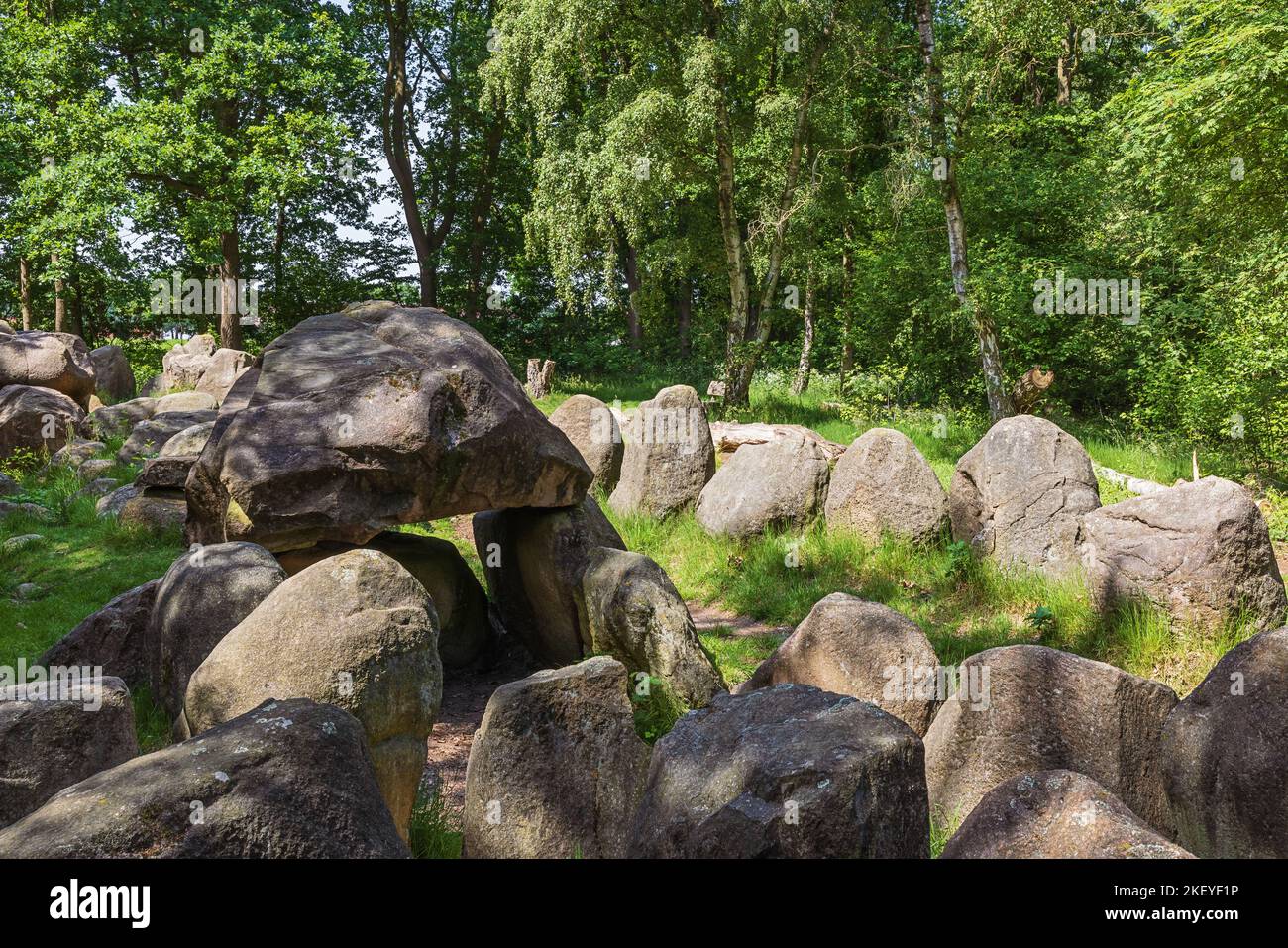 Side view of Dolmen 25a-c known as the Kleinenkneter Stones in ...