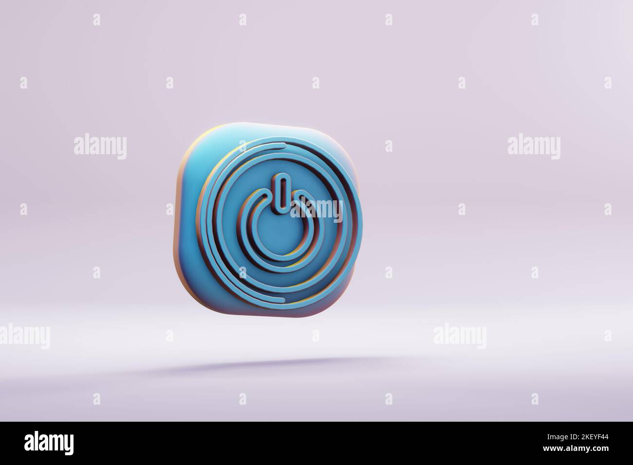 Beautiful illustration musical instrument blue Round Power Button ...