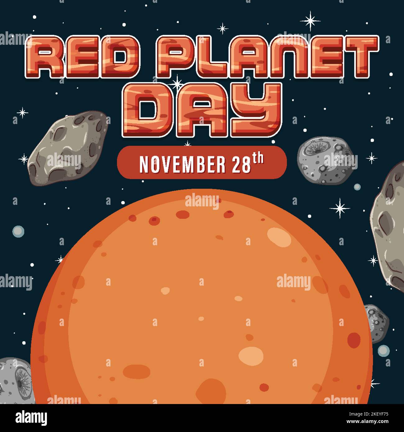 Red planet day poster template illustration Stock Vector Image & Art ...