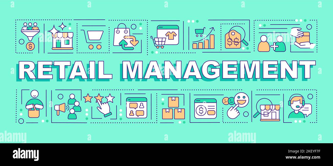 Retail management word concepts blue banner Stock Vector Image & Art - Alamy