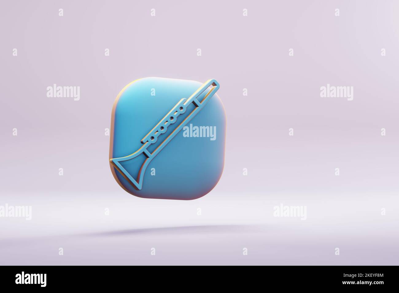 Beautiful illustration musical instrument blue Inclined Clarinet symbol ...