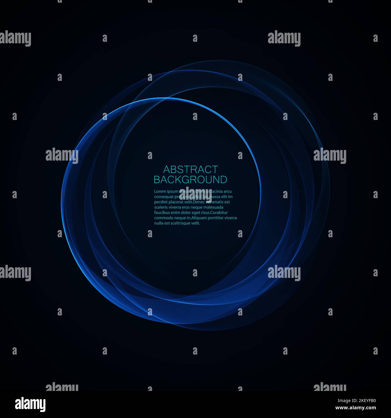 Abstract blue lines of movement in a circle. Design element, frame ...
