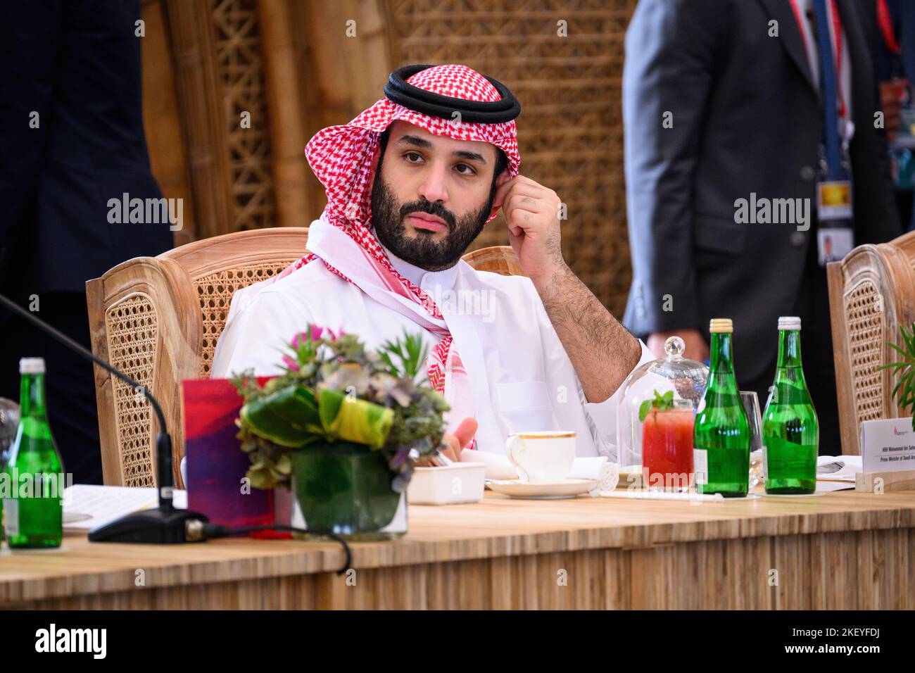Crown Prince Mohammed bin Salman of Saudi Arabia takes his seat ahead ...
