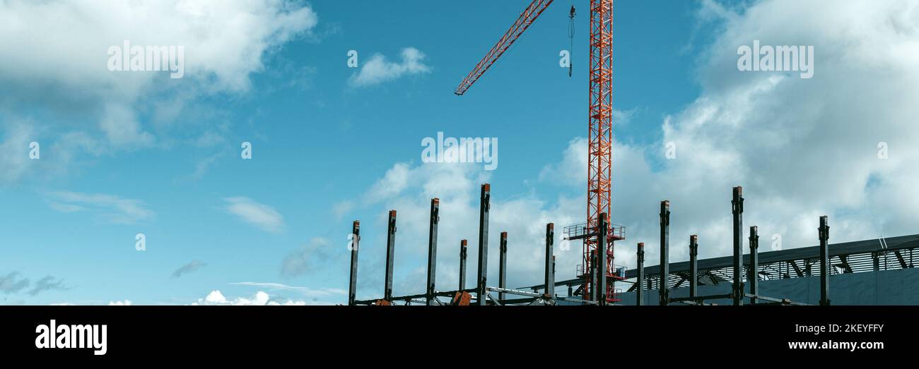 Construction site background. Industrial background. Building ...