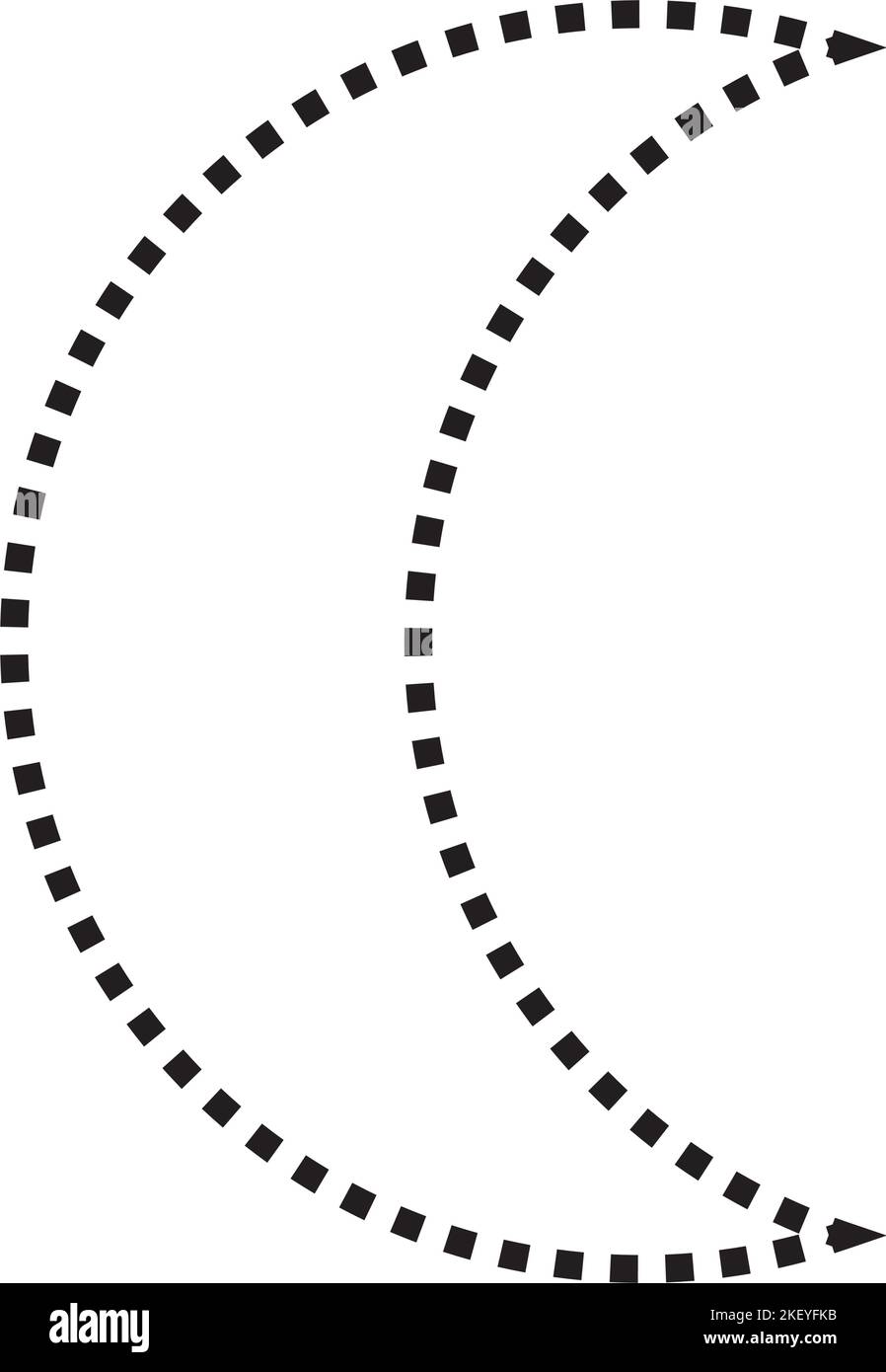Crescent Shape Dotted Symbol Vector Icon For Creative Graphic Design Ui