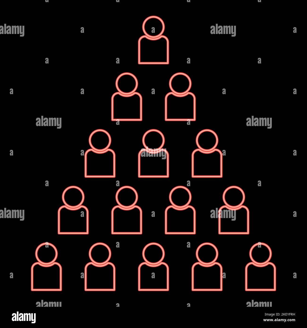 Neon people pyramid red color vector illustration image flat style ...
