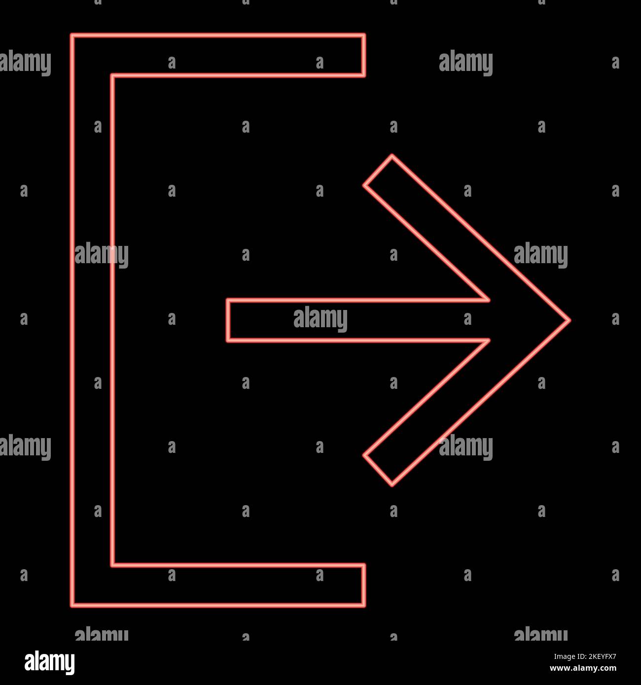 Neon Symbol Exit Red Color Vector Illustration Image Flat Style Light Stock Vector Image And Art