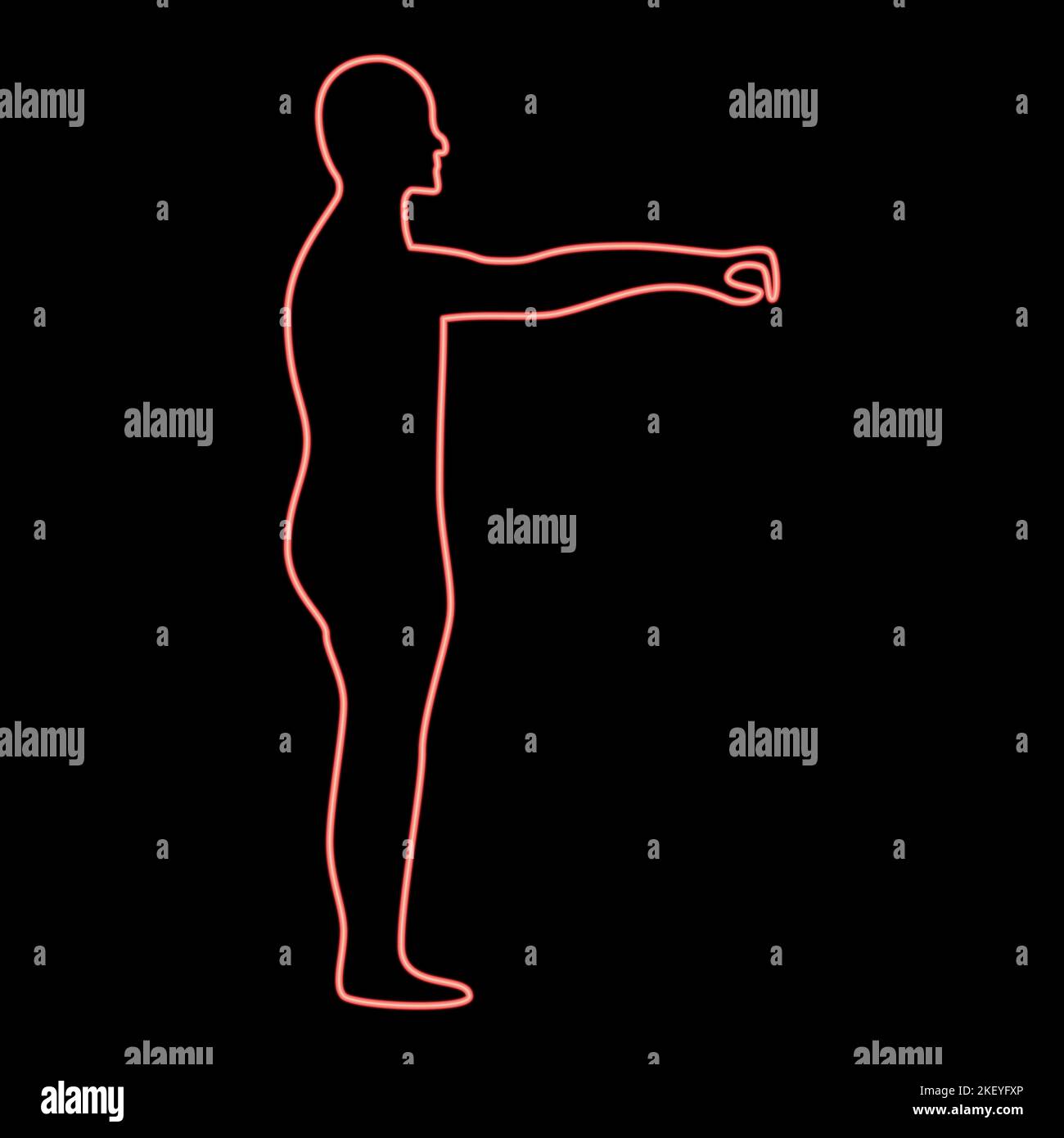 Neon zombie red color vector illustration image flat style light Stock ...