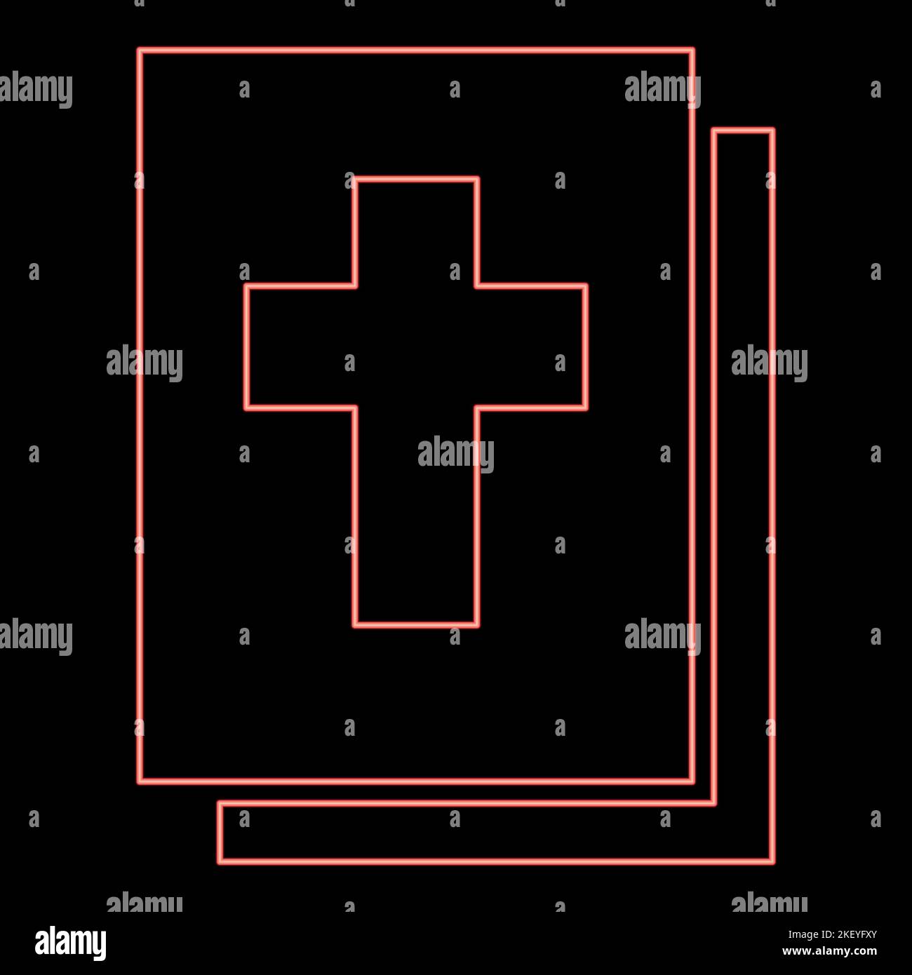 Neon bible red color vector illustration image flat style light Stock ...