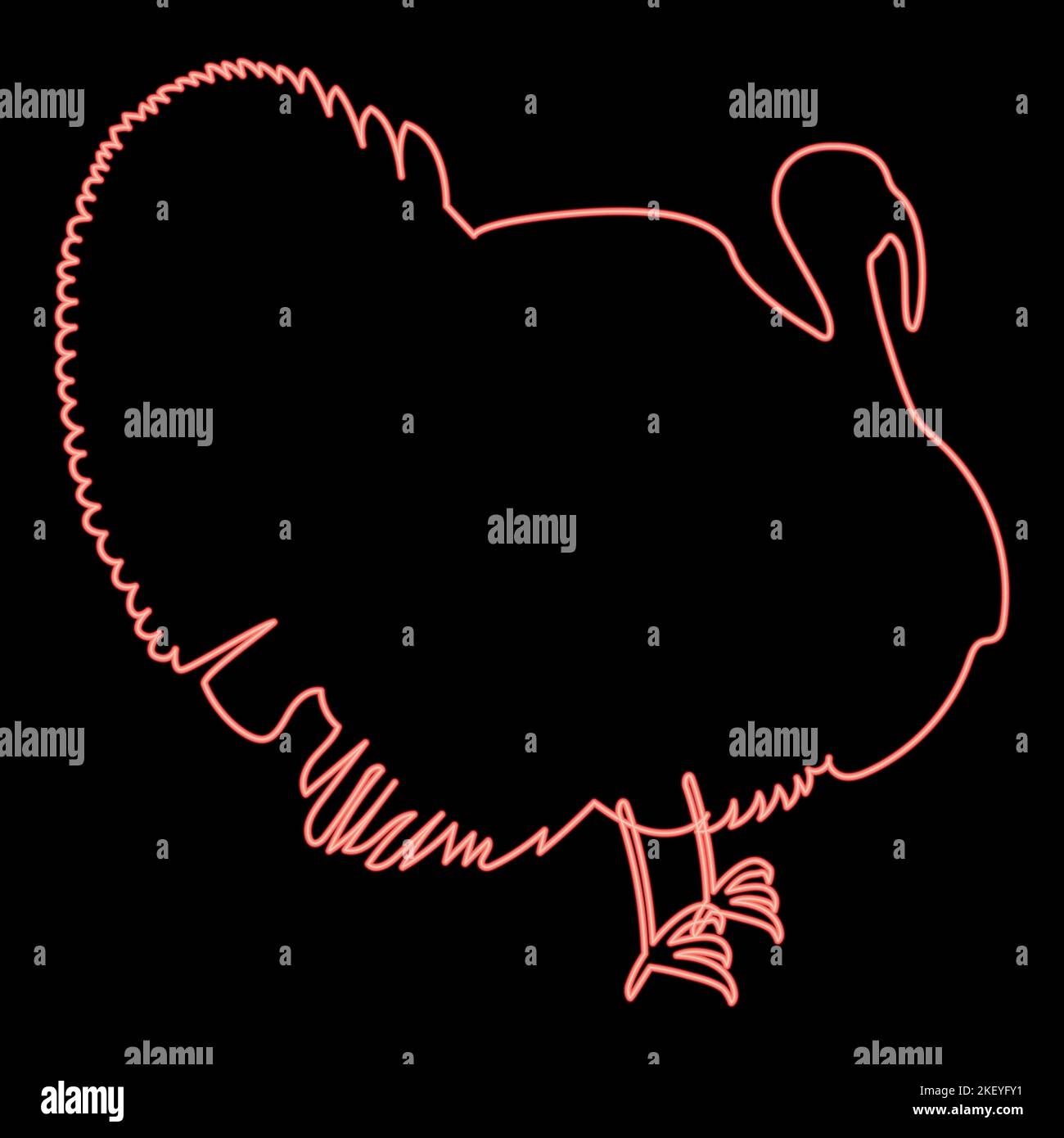 Neon turkey red color vector illustration image flat style light Stock ...