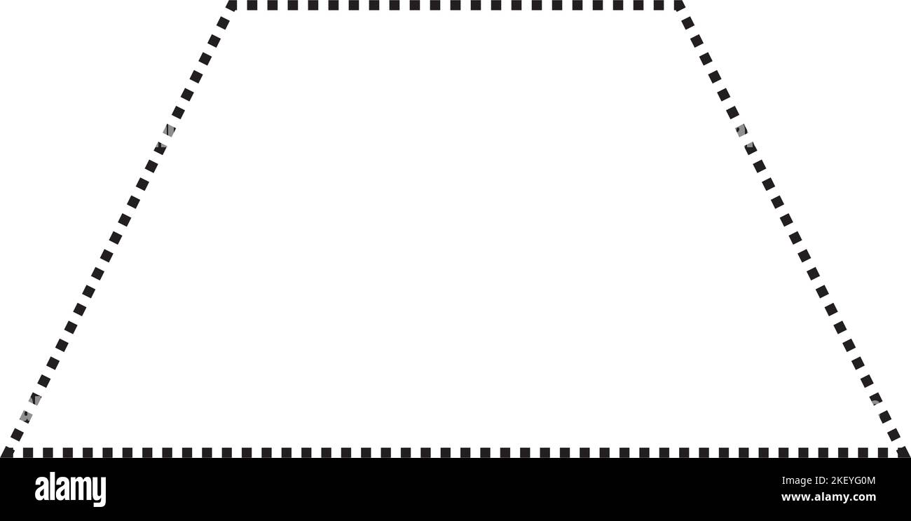 Trapezoid or Trapezium shape dotted symbol vector icon for creative ...