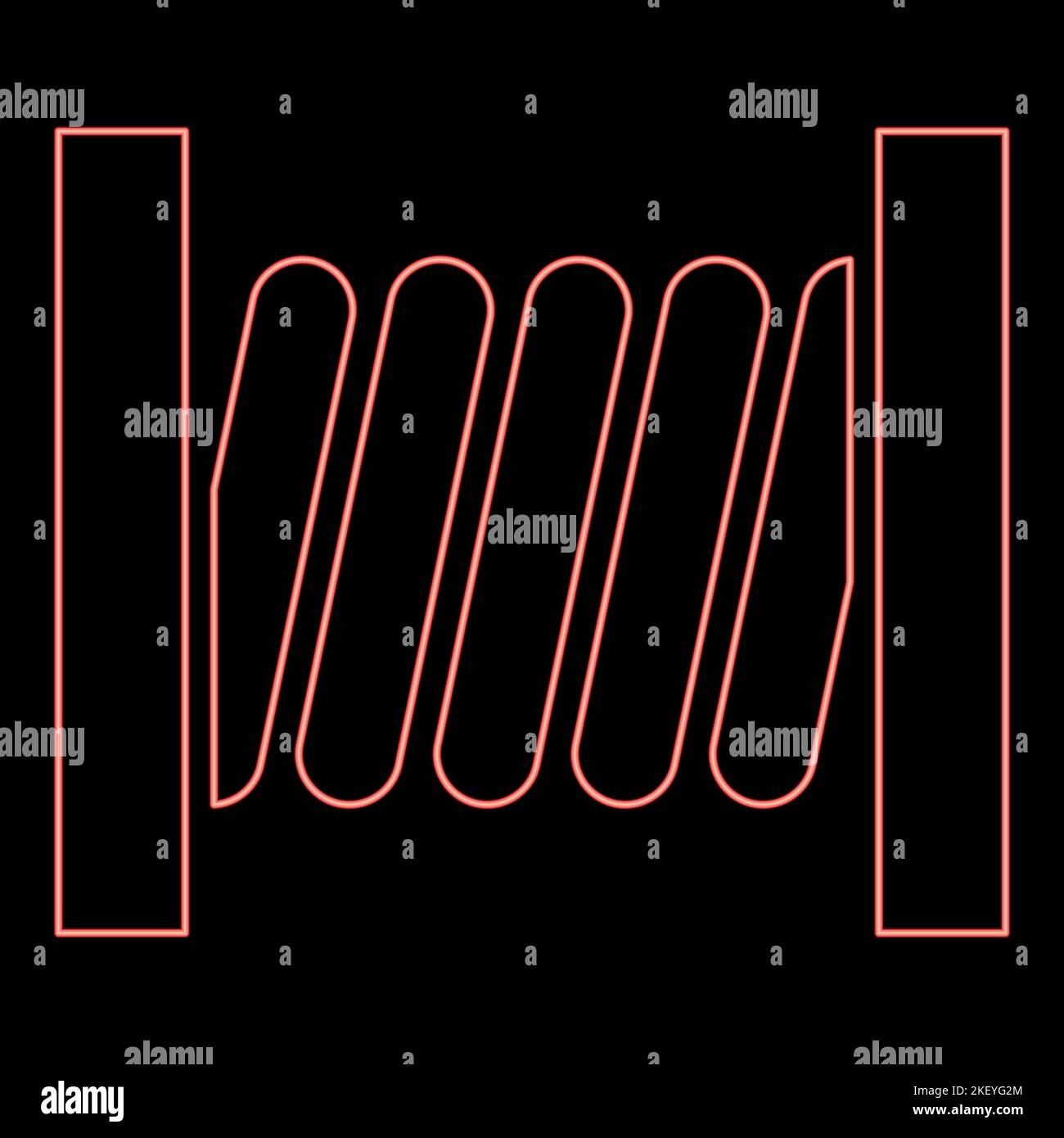 Neon coil with wire red color vector illustration image flat style ...