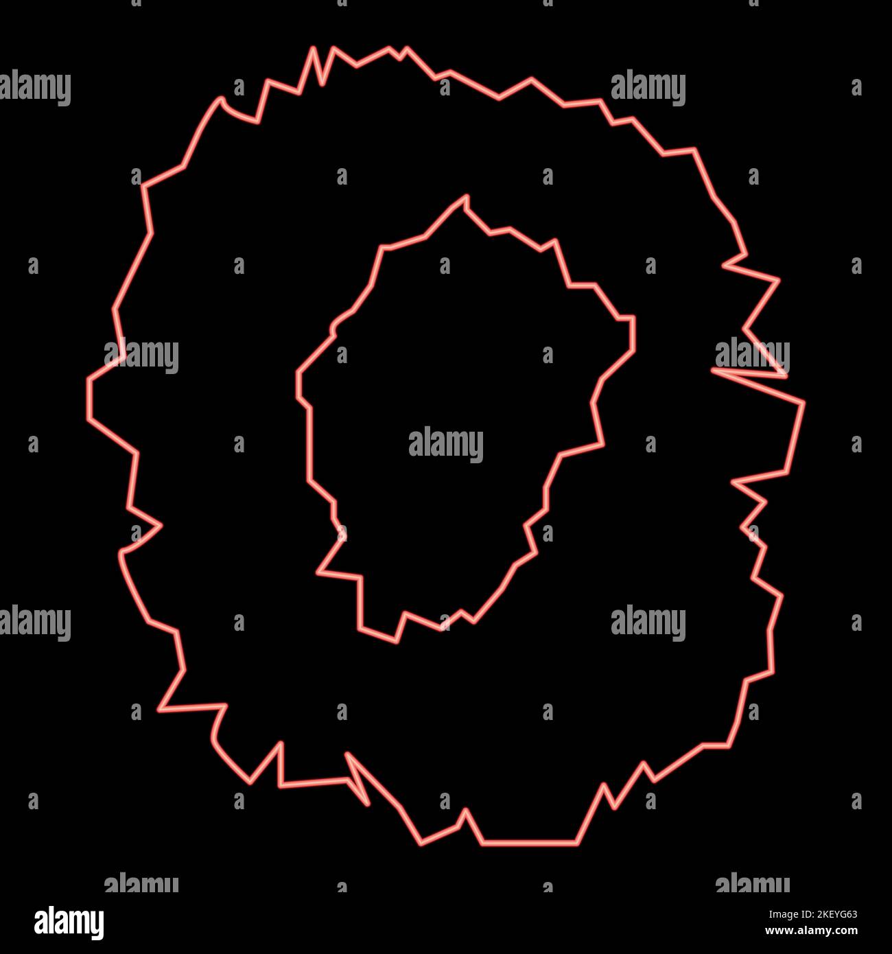 Neon hole in the surface red color vector illustration image flat style ...