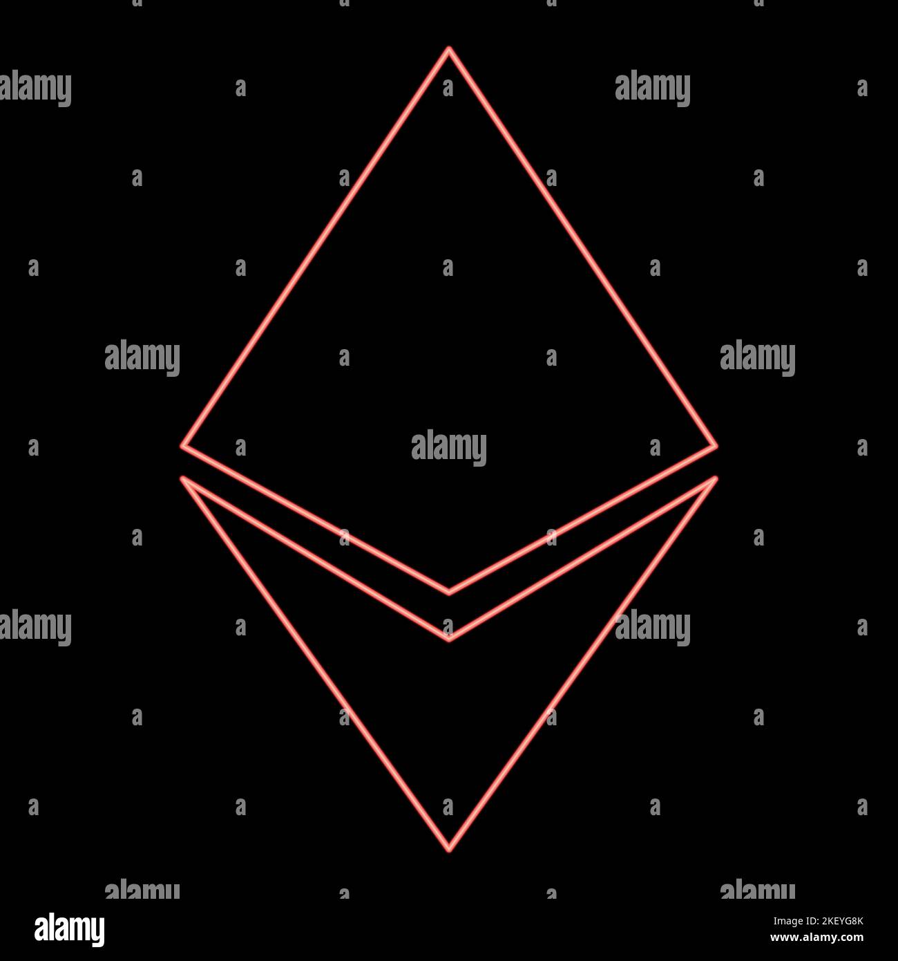 Neon etherium red color vector illustration image flat style light ...