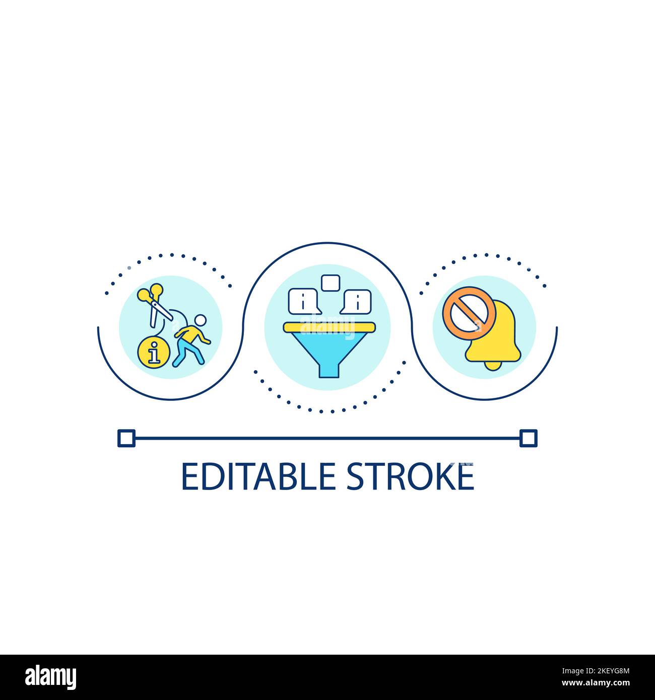 Turn off notifications loop concept icon Stock Vector Image & Art - Alamy