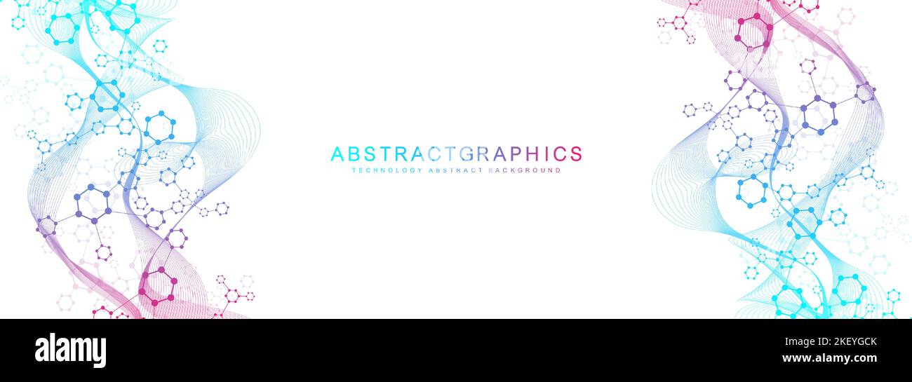 Modern Abstract Molecules Structure For Science Or Medical Background Dna Helix Or Atom