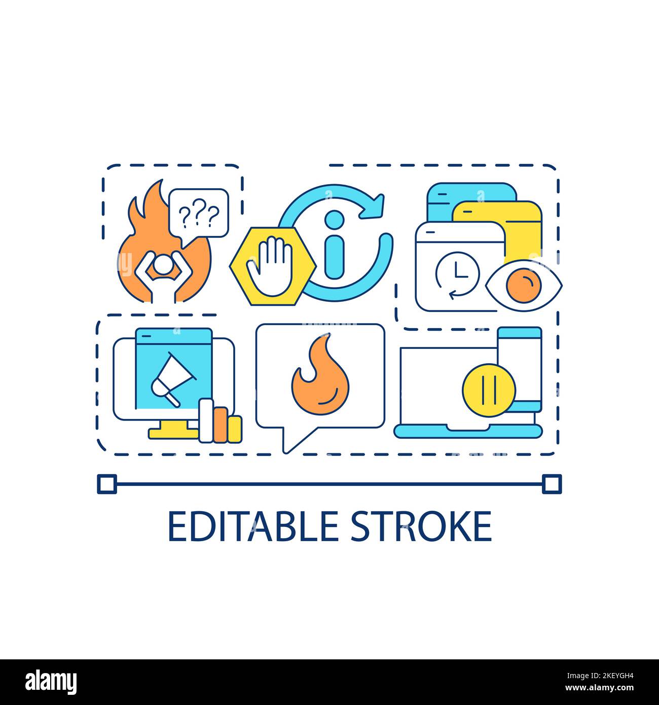 Deal with news overload concept icon Stock Vector Image & Art - Alamy