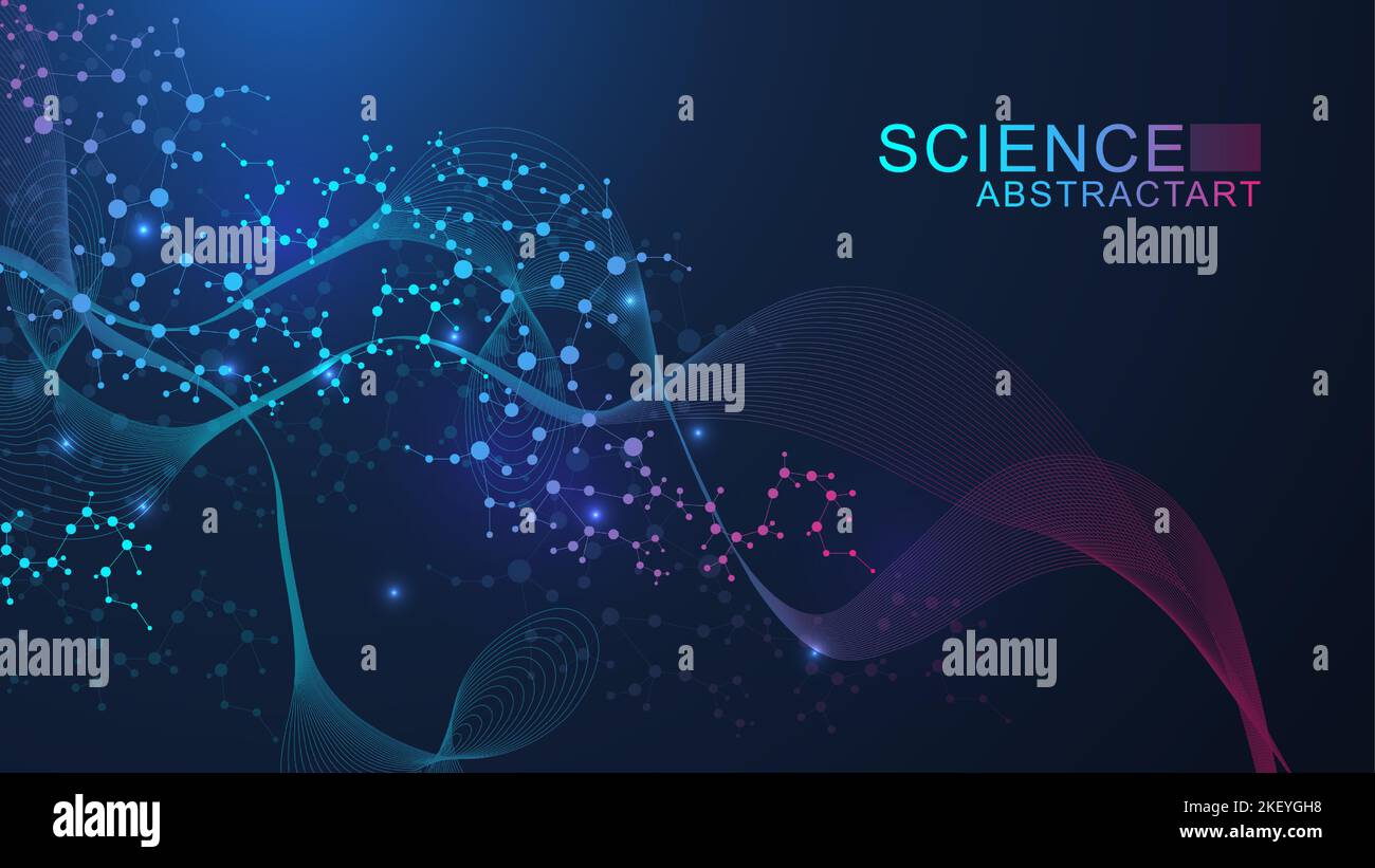 Modern abstract molecules structure for science or medical background ...