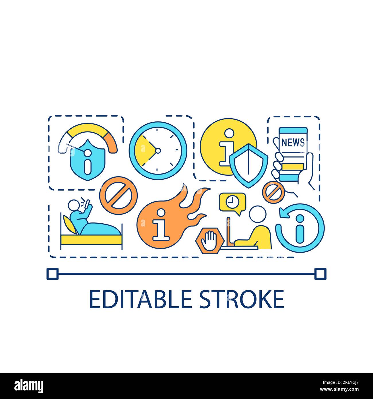 Negative effects of doomscrolling concept icon Stock Vector Image & Art ...