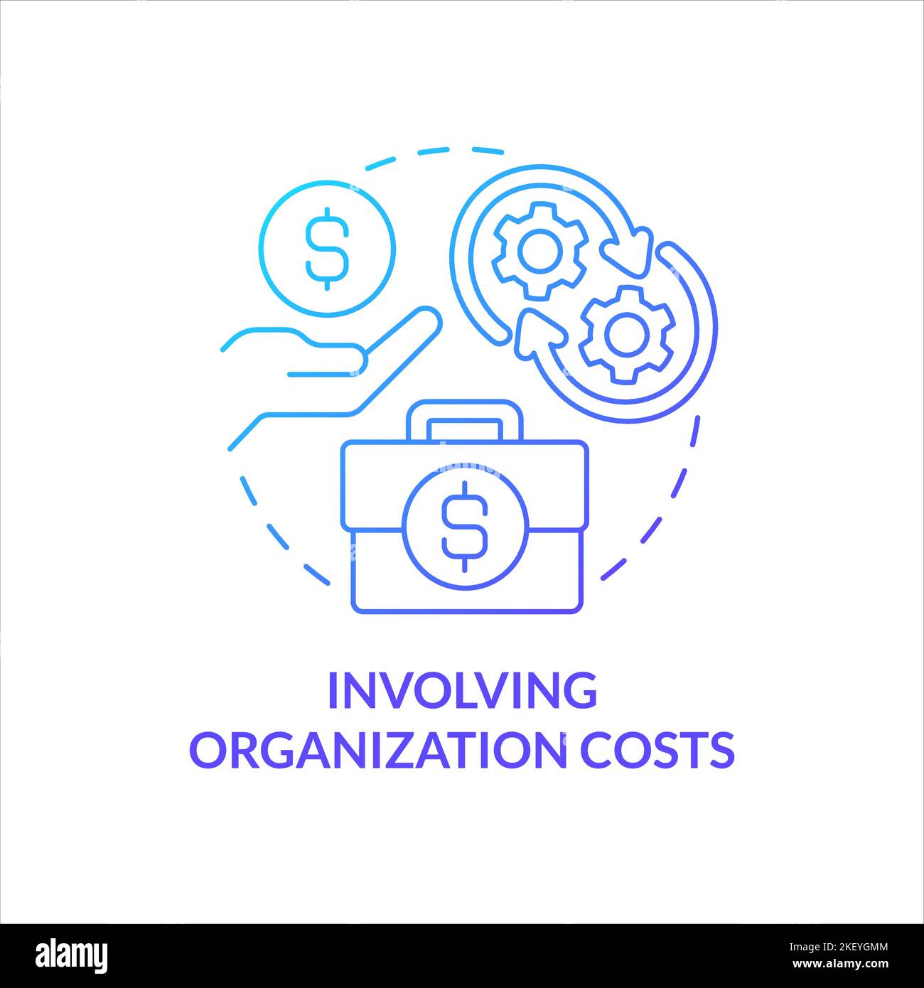 Involving organization costs blue gradient concept icon Stock Vector ...