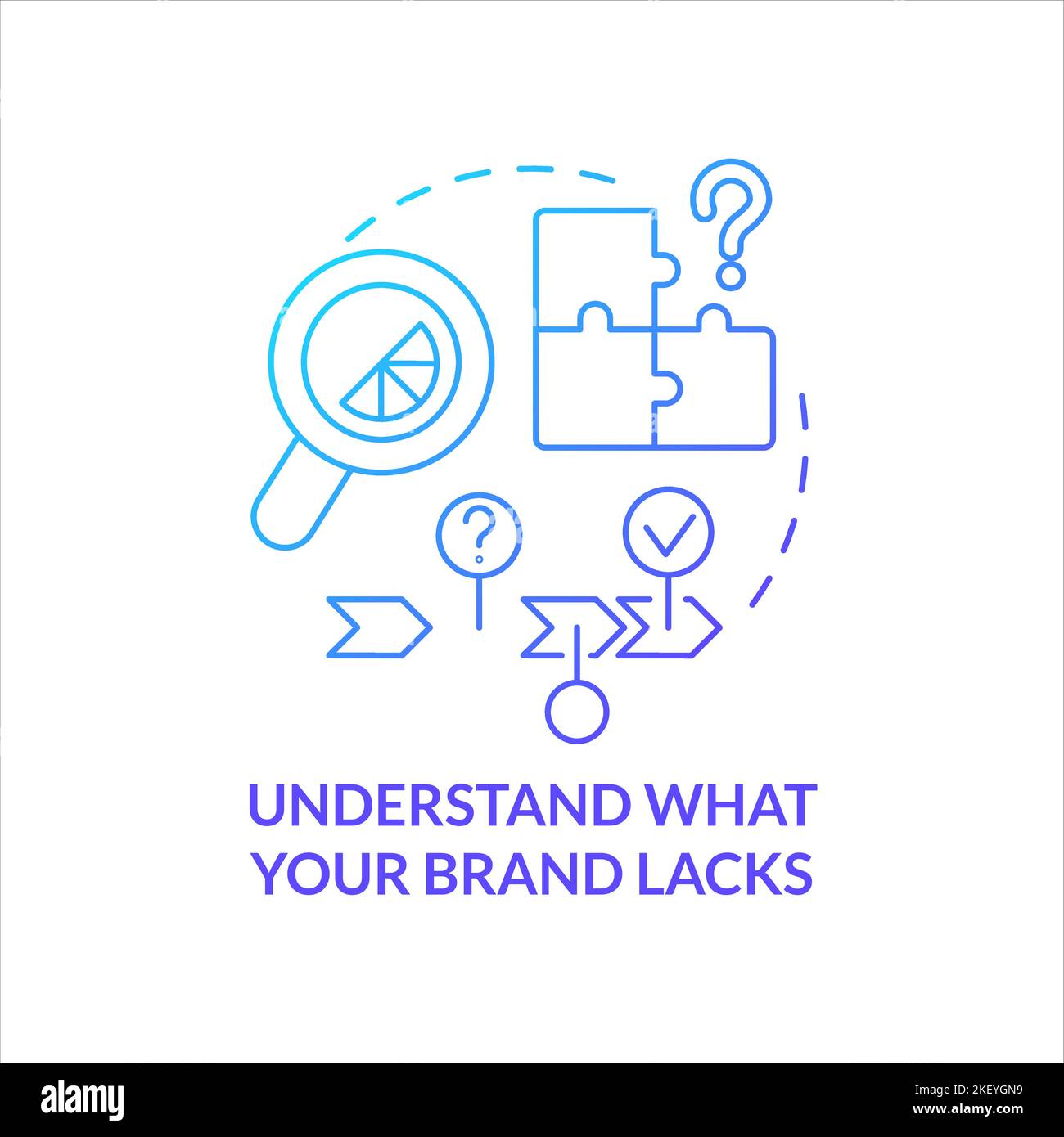 Understand your brand lacks blue gradient concept icon Stock Vector Image & Art - Alamy