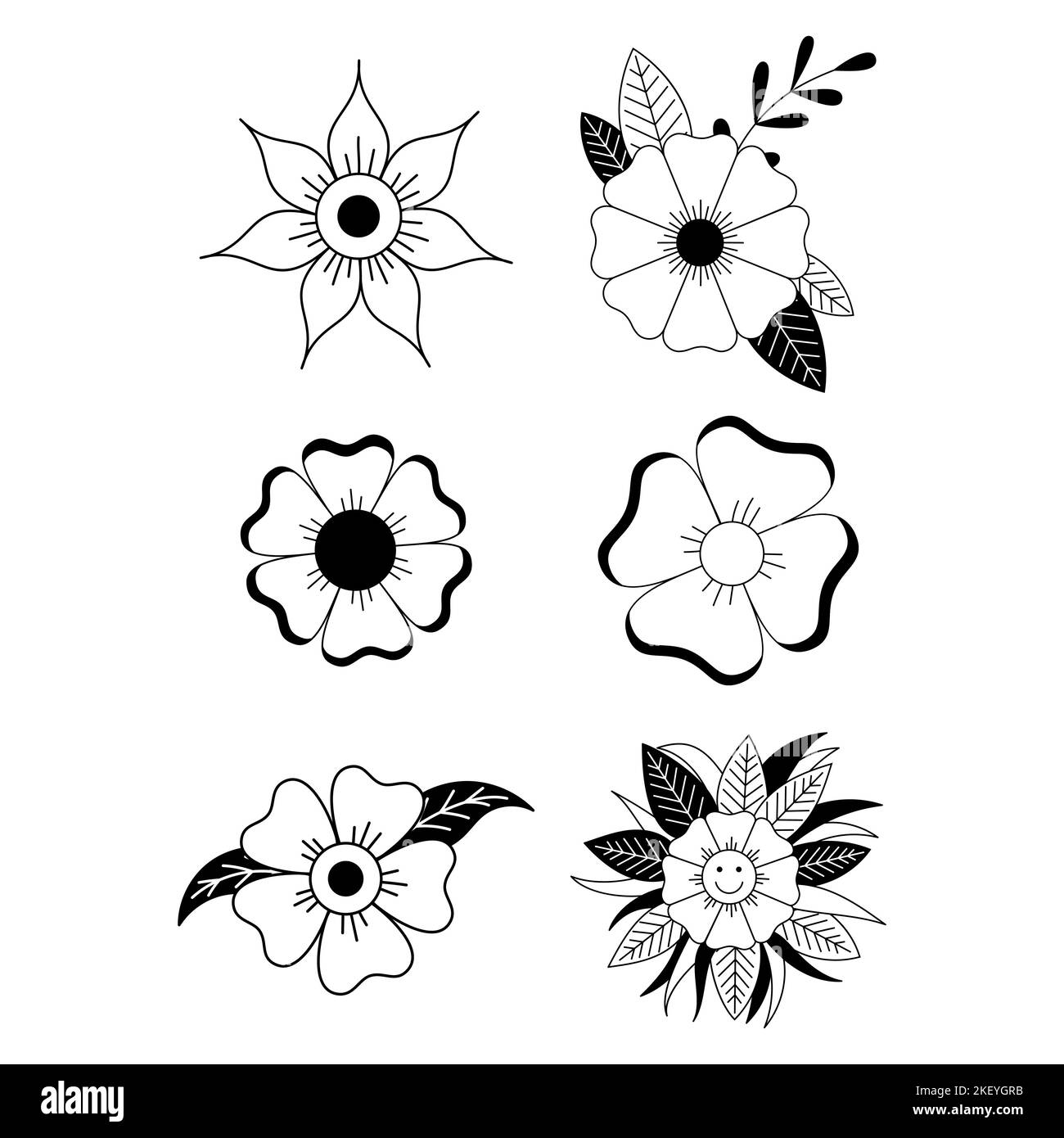 Flower tattoo in y2k, 1990s, 2000s style. Emo goth element design. Old ...