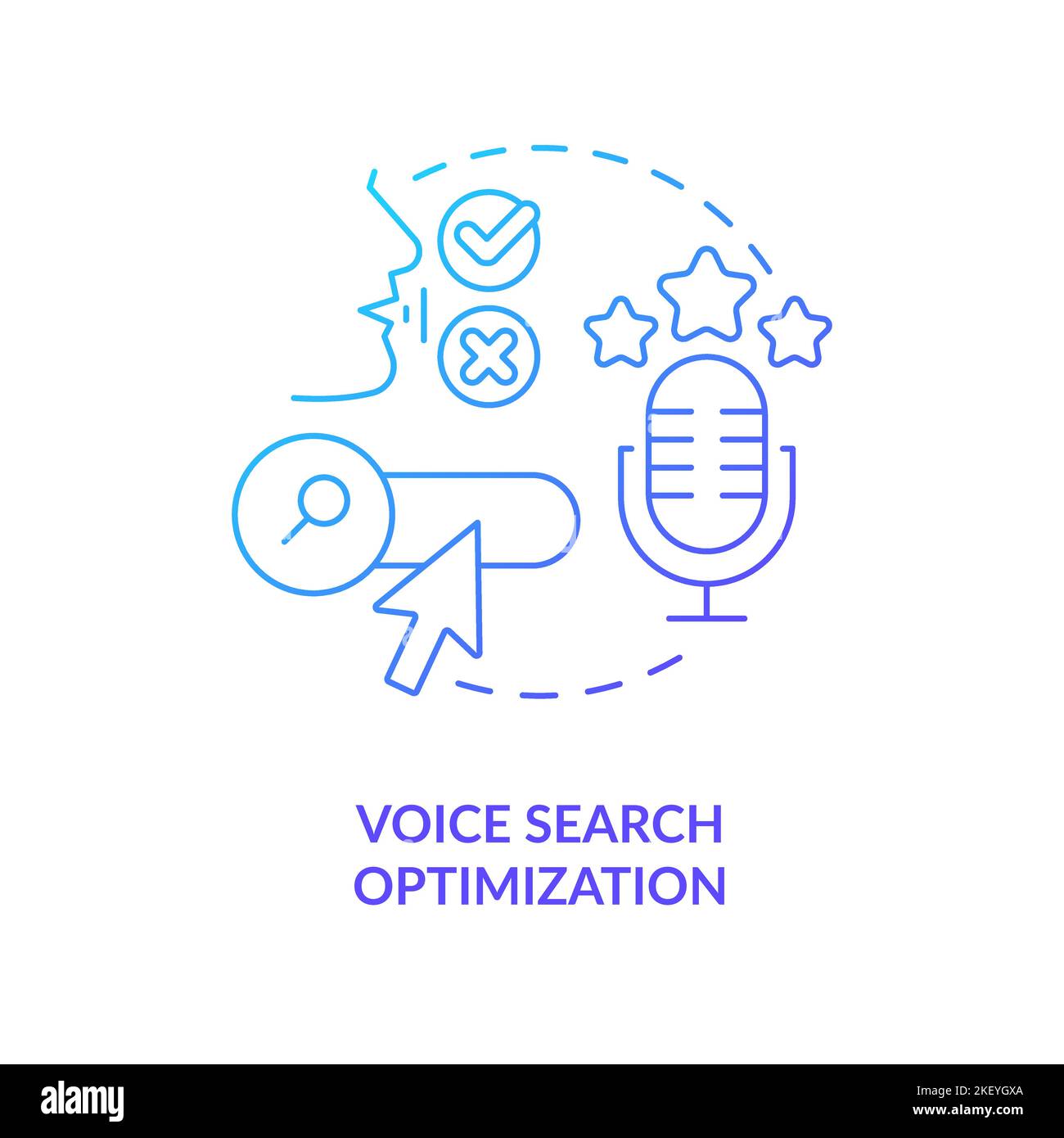 Voice search optimization blue gradient concept icon Stock Vector Image & Art - Alamy