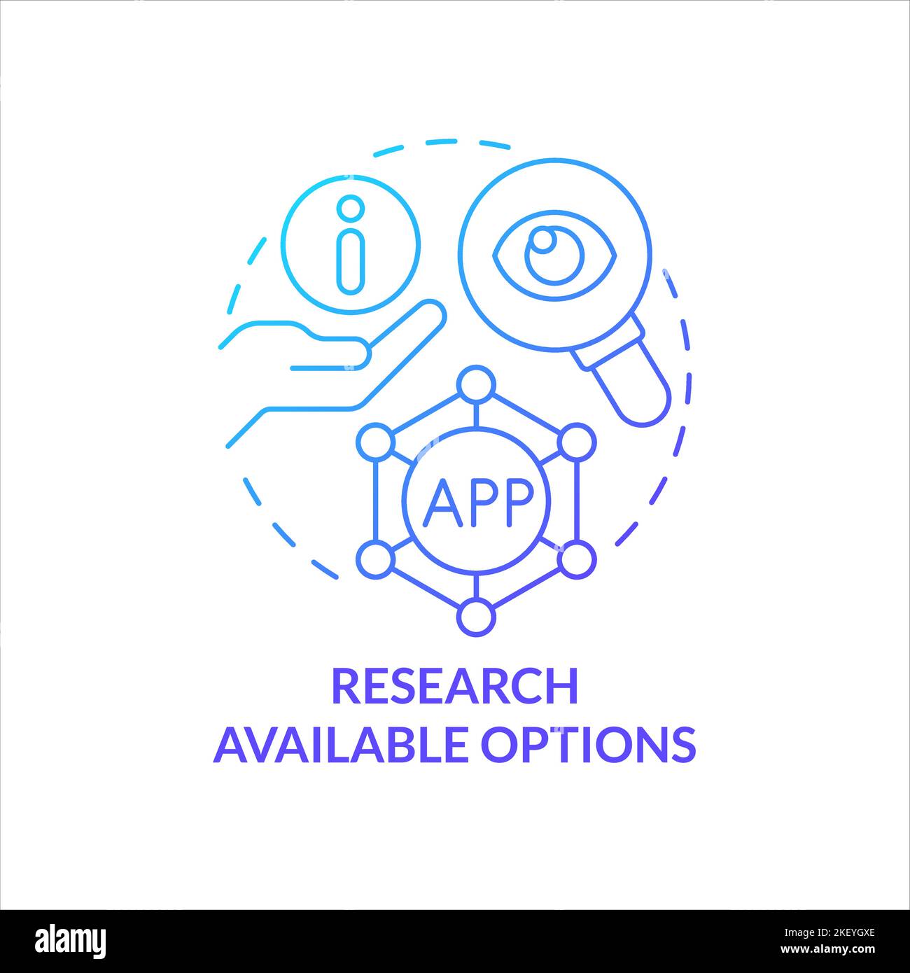 Research available options blue gradient concept icon Stock Vector ...