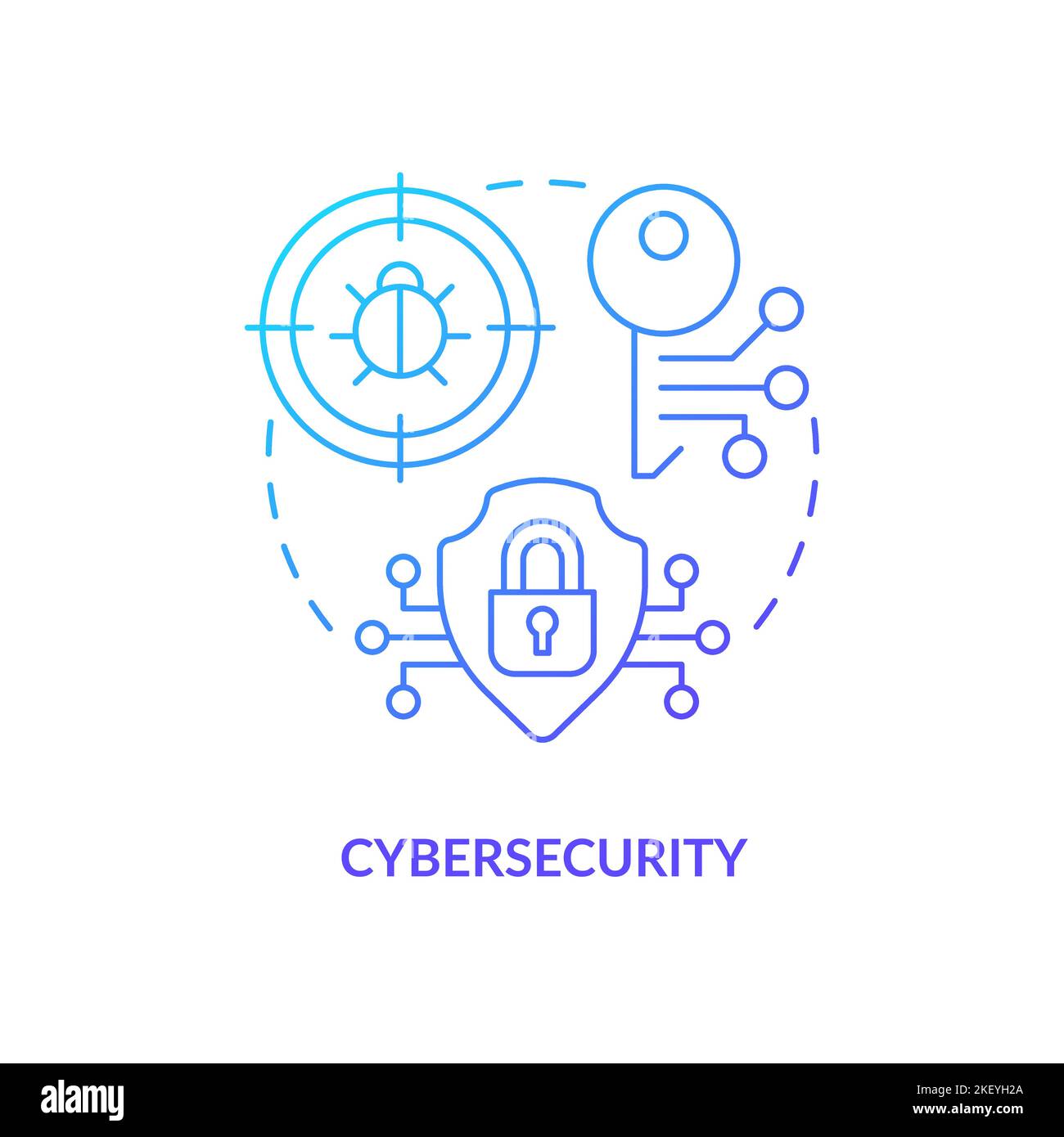 Cybersecurity Blue Gradient Concept Icon Stock Vector Image And Art Alamy