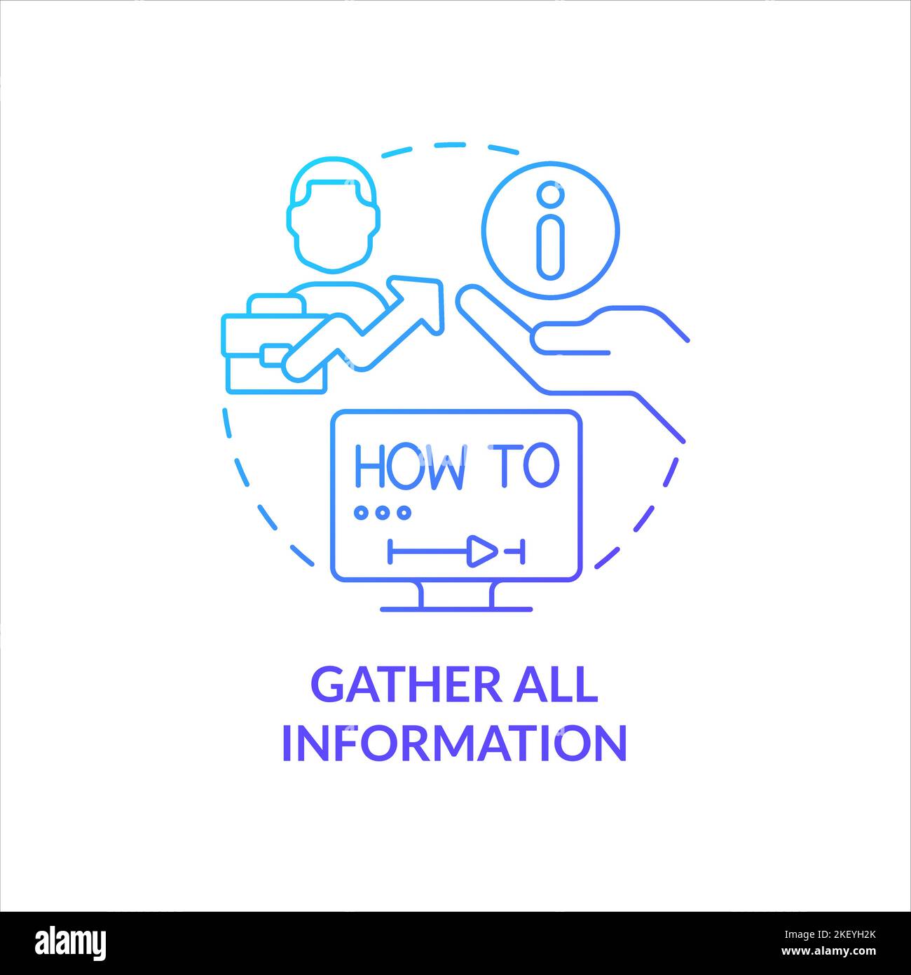 Gather all information blue gradient concept icon Stock Vector Image ...