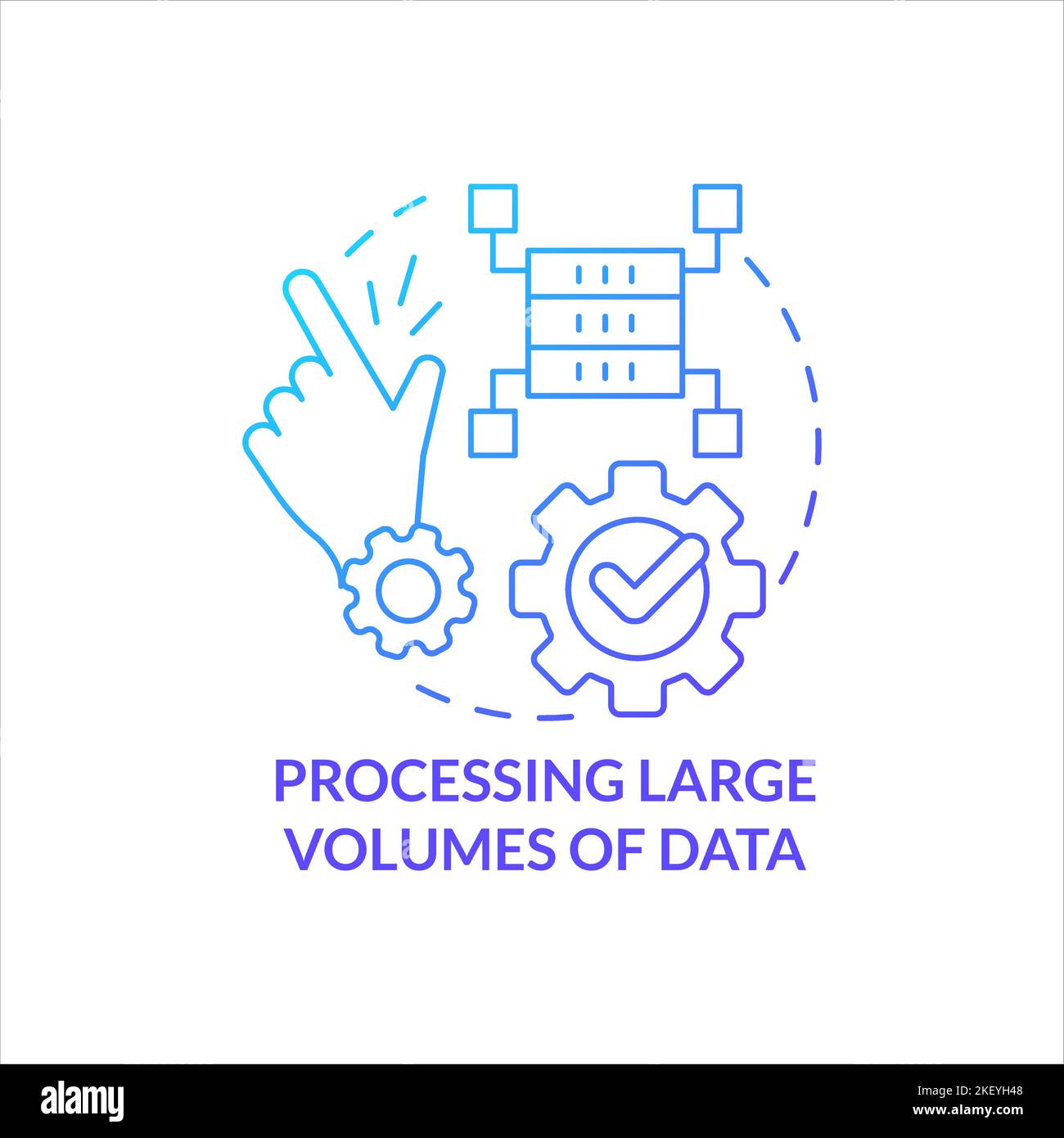 Processing large volumes of data blue gradient concept icon Stock Vector Image & Art - Alamy