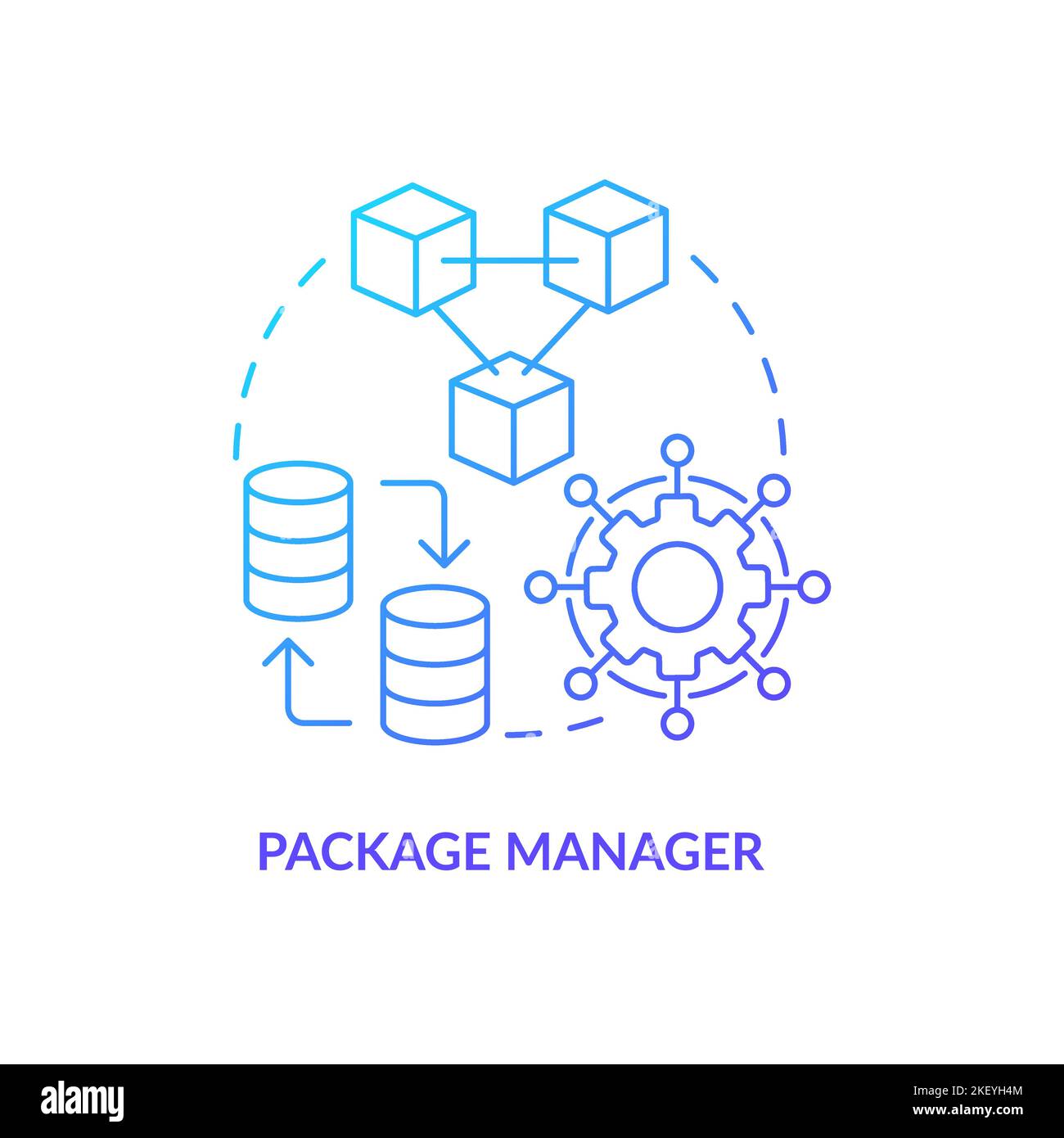 Package manager blue gradient concept icon Stock Vector Image & Art - Alamy