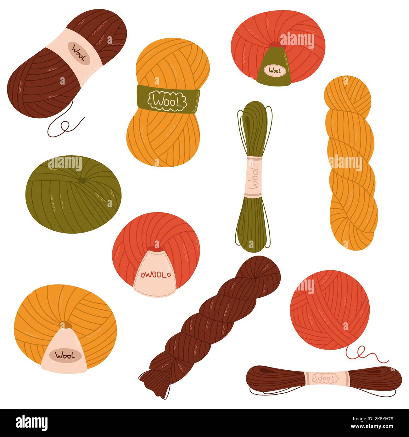 Hand drawn vector set of wool yarns Stock Vector Image & Art - Alamy