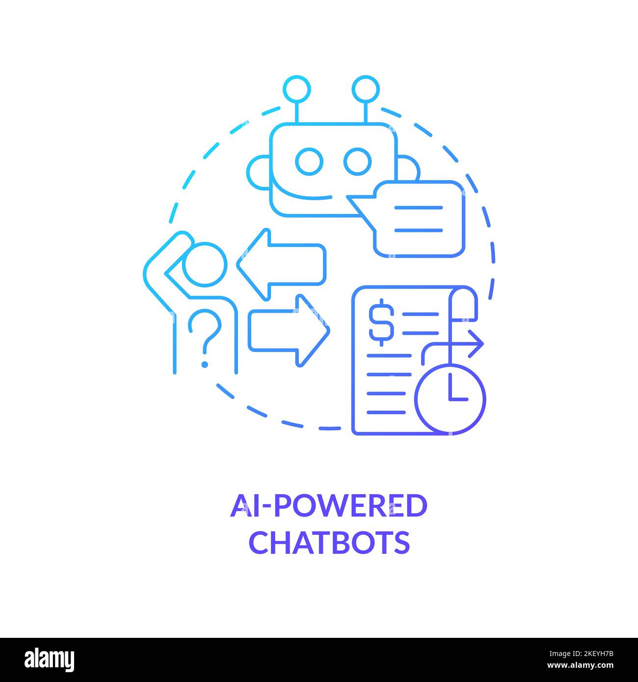 AI powered chatbots blue gradient concept icon Stock Vector Image & Art ...