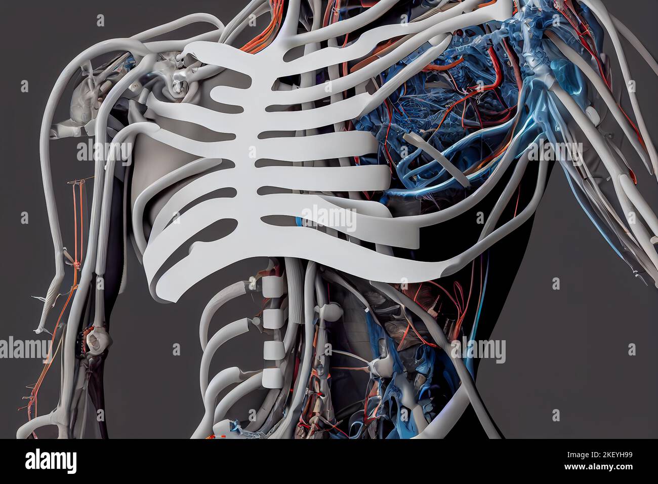 illustration of a skeleton with anatomy Stock Photo - Alamy